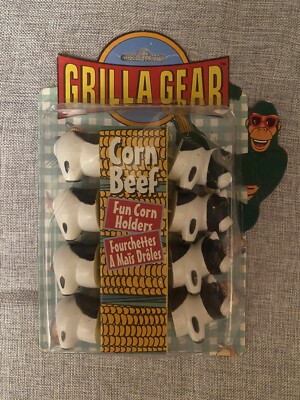 Grilla Gear Cow Themed Corn On The Cob Holders Vintage New In Box | eBay