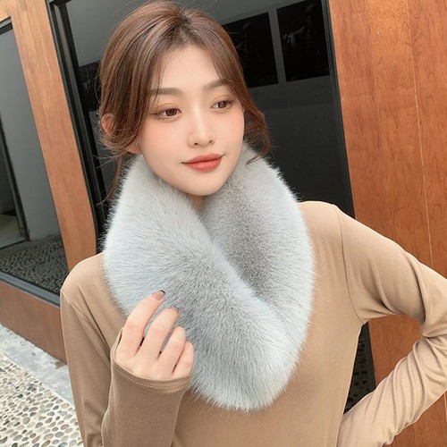 Winter Scarf Warm Anti-freeze Women Winter Faux Fox Fur Collar Scarf | eBay