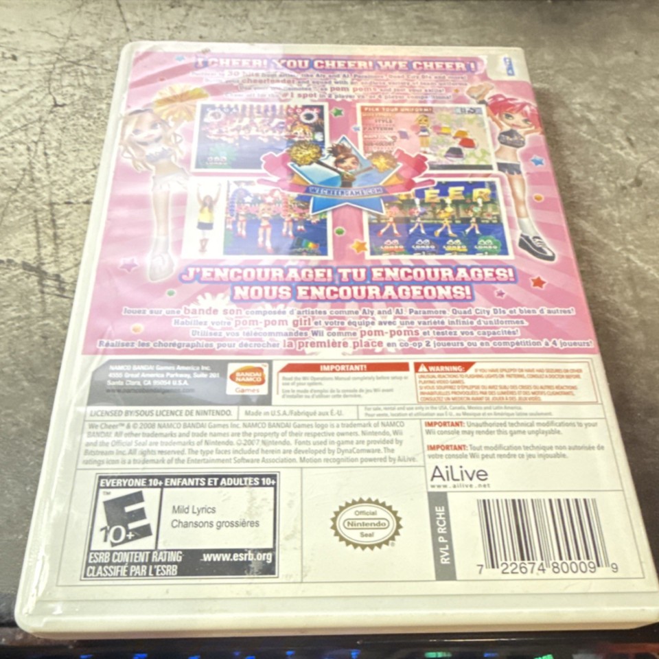 Bandai Namco We Cheer Nintendo Wii Music & Dance Game Multiplayer 2008 ...