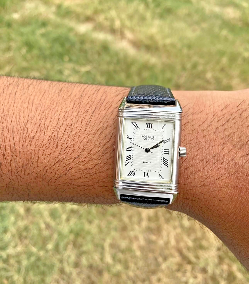 Roberto paggio tank dual dail reverso watch 27 × 44mm stainless steel ...