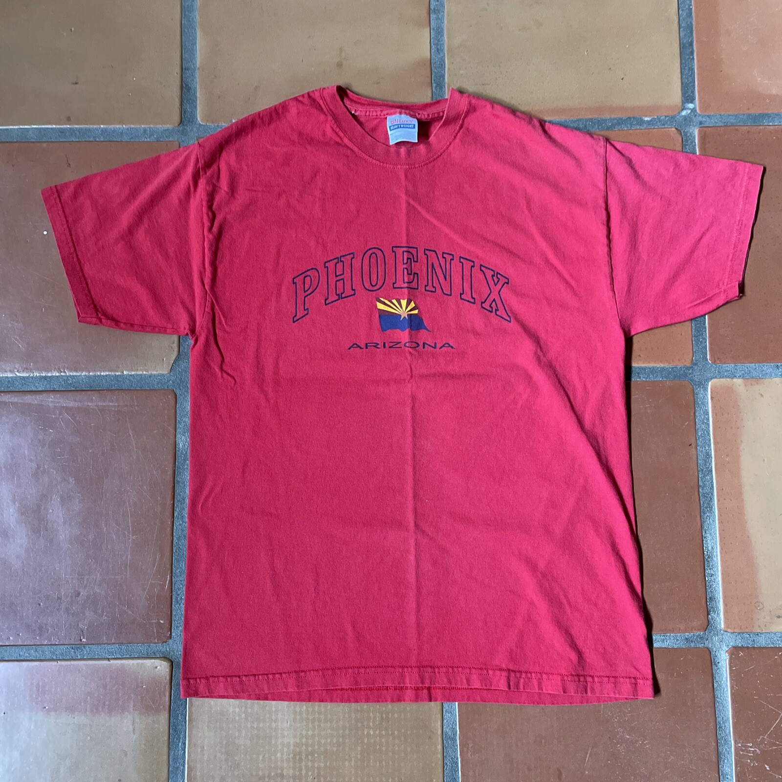 Vintage Hanes Heavyweight Mens Large Red T-Shirt Phoe… - Gem