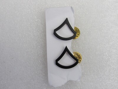 US Army Private First Class PFC E-3 Subdued Rank Pins, Set On Card BDU ...