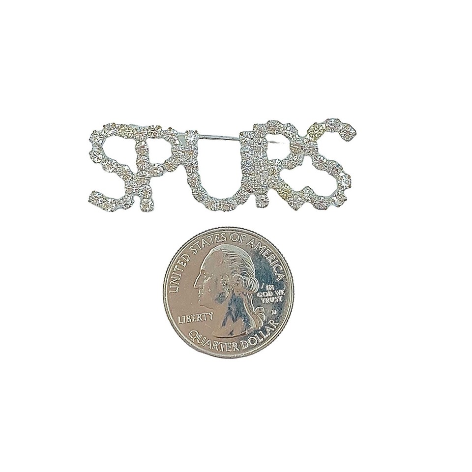 Spurs Rhinestone Word Pin (0.75x2.0in) | eBay