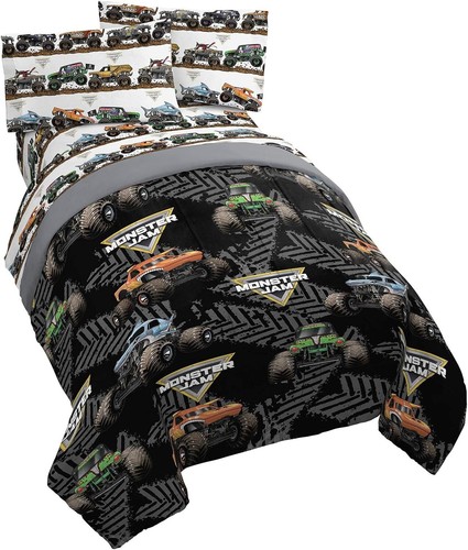 Jay Franco Monster Jam Tracks 5 Piece Full Bed Set - Includes Comforter ...