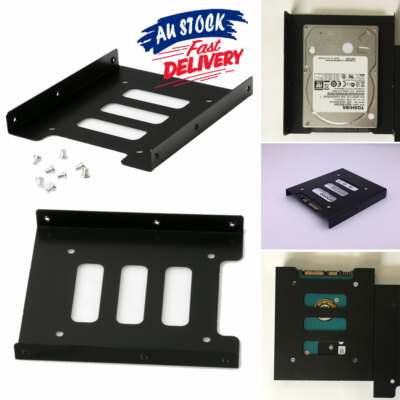 HDD Mounting Rack Black Adapter Bracket 2.5" SSD to 3.5"Bay Hard Drive ...