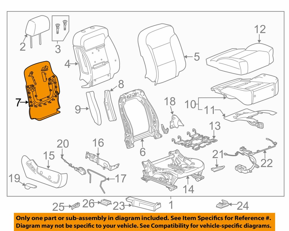 SILVERADO SIERRA TAHOE YUKON DRIVERS SEAT Black BACK PANEL 2015-2018 ...