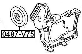 Pulley Tensioner Kit FEBEST 0487-V75 OEM MB918552 | eBay