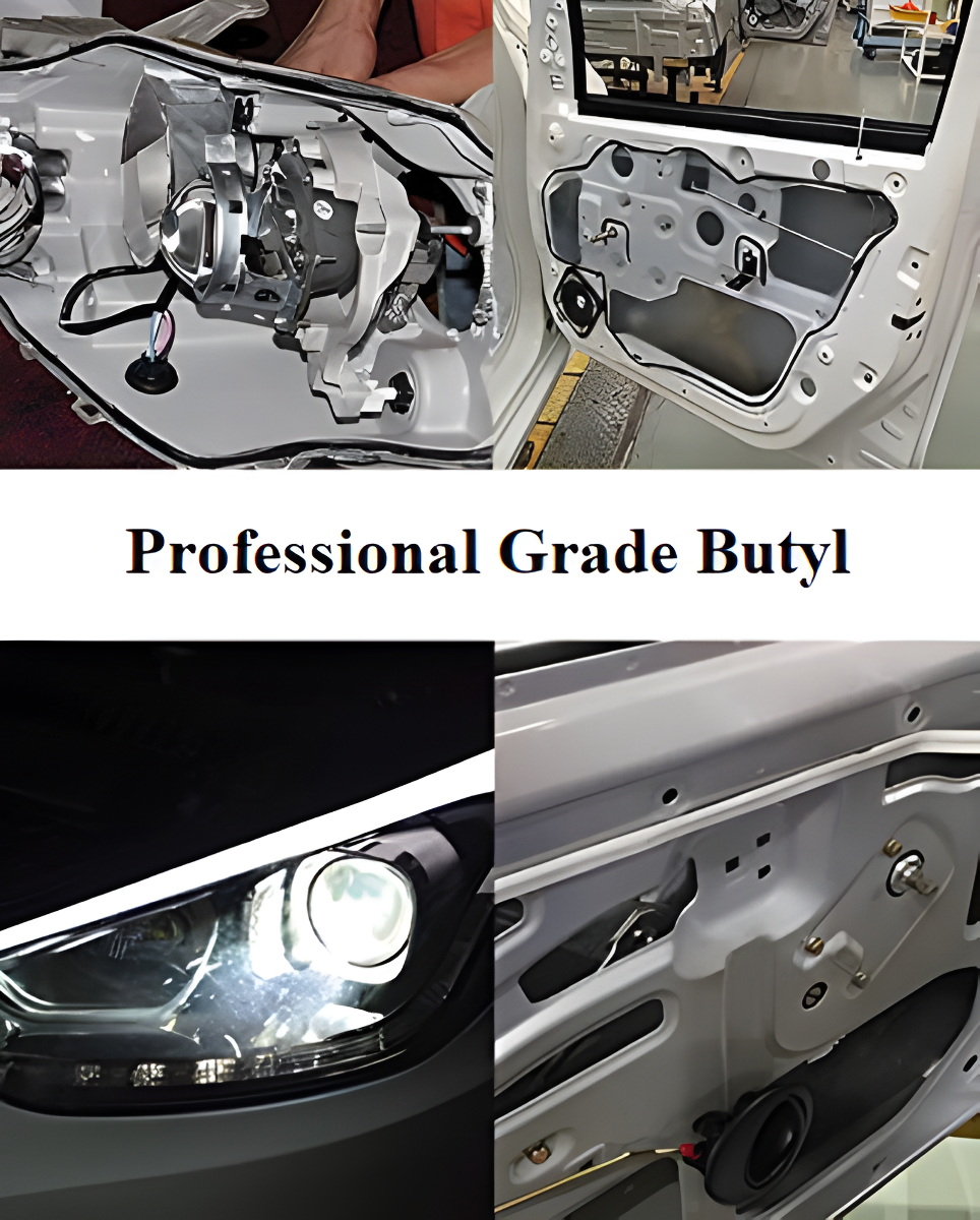 6mm x 12' Foam Core Round Butyl Tape Roll Auto Glass Adhesive Soft Seal ...