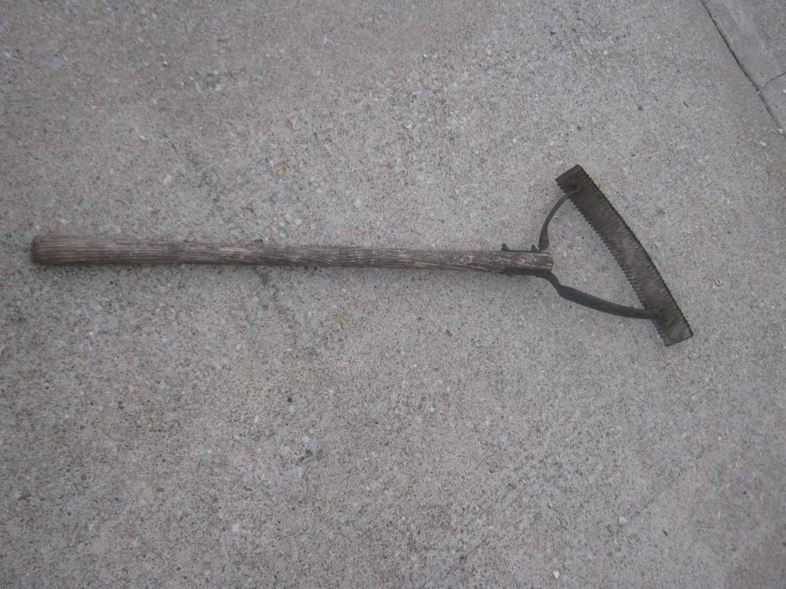 Vintage Weed Grass Trimmer Sling Blade Wood Handle Rustic Yard Sickle ...