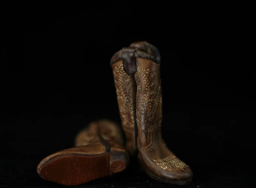 1/6 Scale Female Genuine Leather Hollow Boots Model for 12'' Waste Soil ...