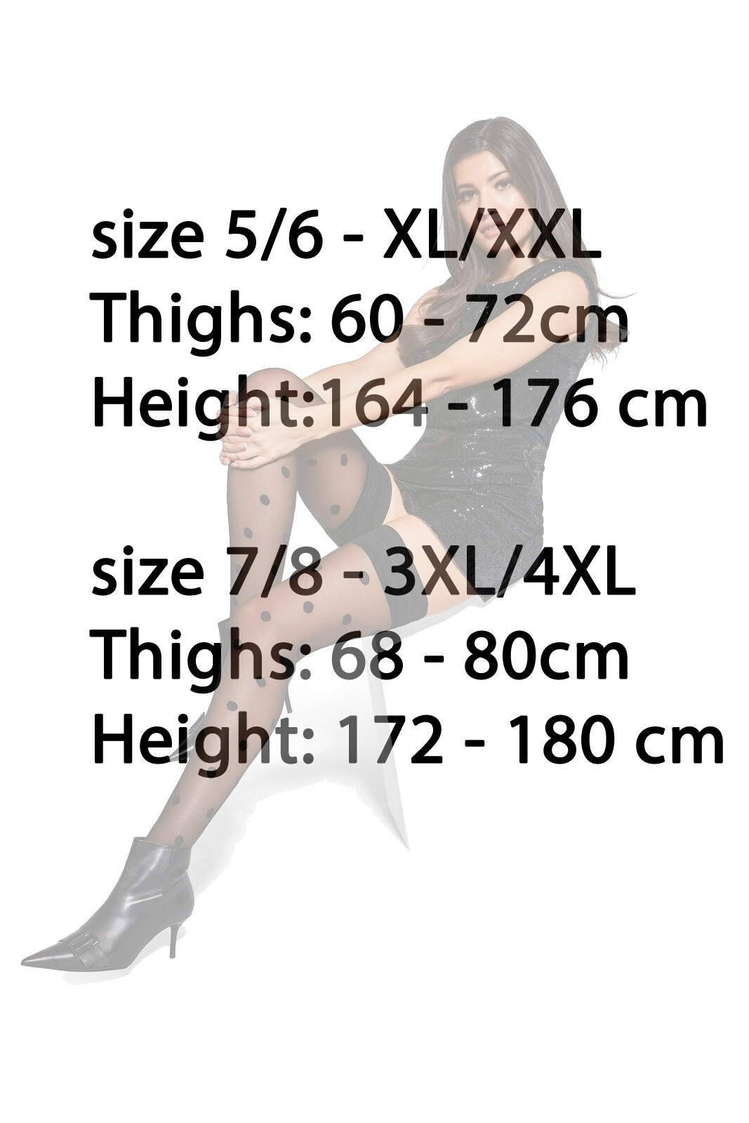 Plus Size Hold Ups Polka Dot Patterned 20den Stockings Sheer Lace Top ...
