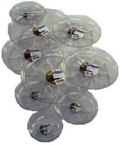 (6) ea Woodstream SP8VUS 8" Saucer Plus Extra Thick Clear Vinyl Plant ...