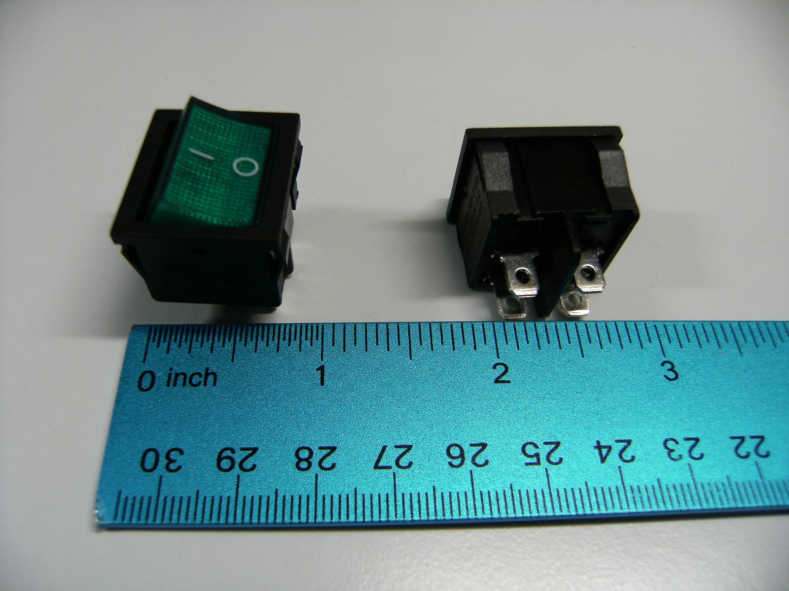 2Pc Pack QY605-201-T125 6A 250V 15A 125V Green Power Switch Rocker 2 ...