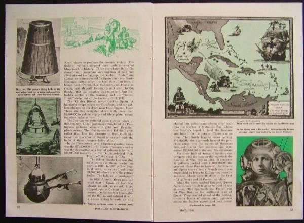 Sunken Treasure Deep Sea Diving 1942 Bell & Helmut pictorial Rieseberg ...