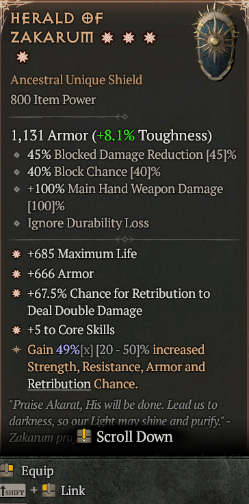 Diablo 4 S11 Season 11 Herald of zakarum 4GA special affix High Roll 49 ...