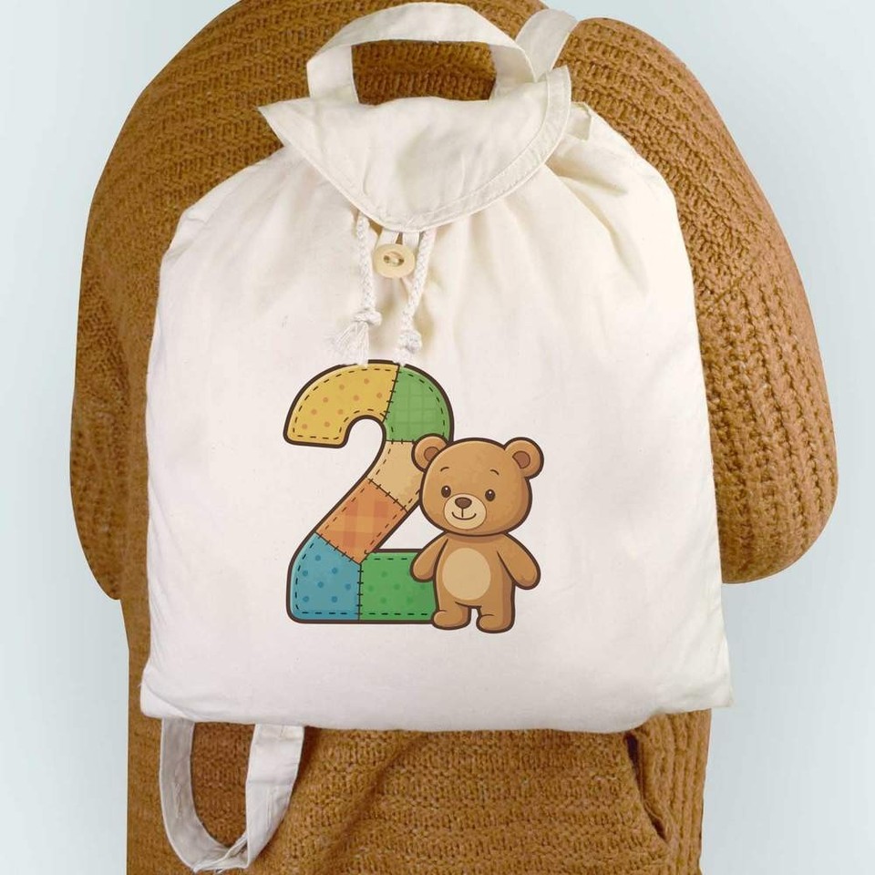 'Number 2 Birthday Bear' Canvas Rucksack / Backpack (RK00043045) | eBay