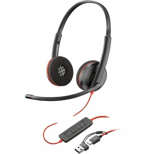 Poly Blackwire 3220 Stereo USB-C Headset + USB-C/A Adapter (8x228aa ...