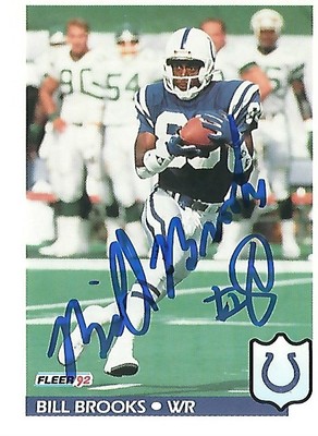 Autographed Bill Brooks Indianapolis Colts 1992 Fleer Football Card ...