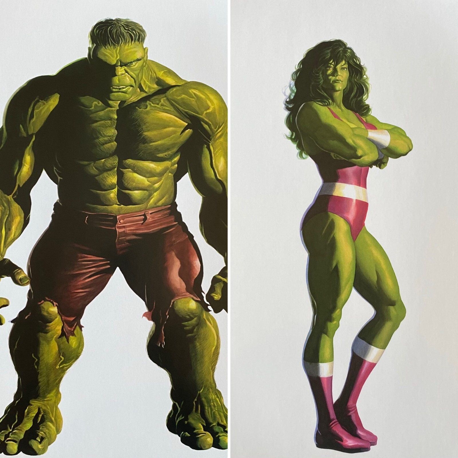 ALEX ROSS rare HULK & SHE-HULK fine art print SET of 2 PORTRAITS 11 x 16 | eBay