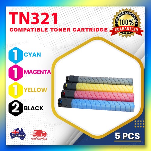5x Non-OEM Toner TN-321 TN321 for Konica Minolta BIZHUB C224 C284 C364 ...
