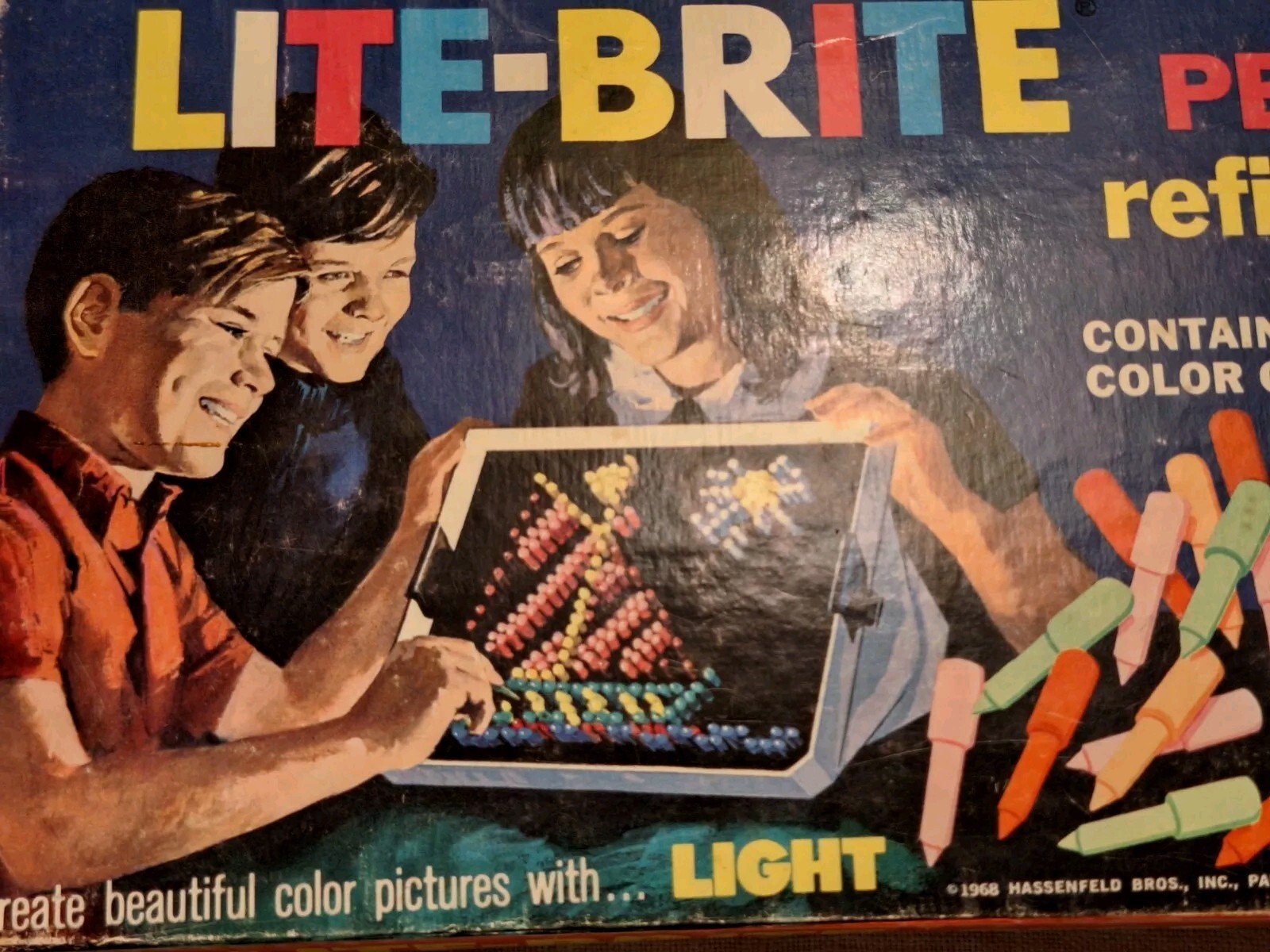 VINTAGE 1968 LITE-BRITE PEGS REFILL KIT / ORIGINAL BOX WITH PEGS | eBay