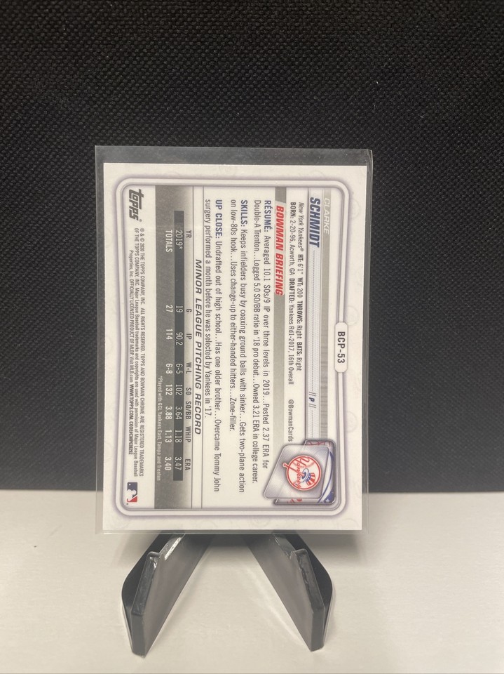 Clarke Schmidt 2020 Bowman Chrome Prospects #BCP-53 | eBay