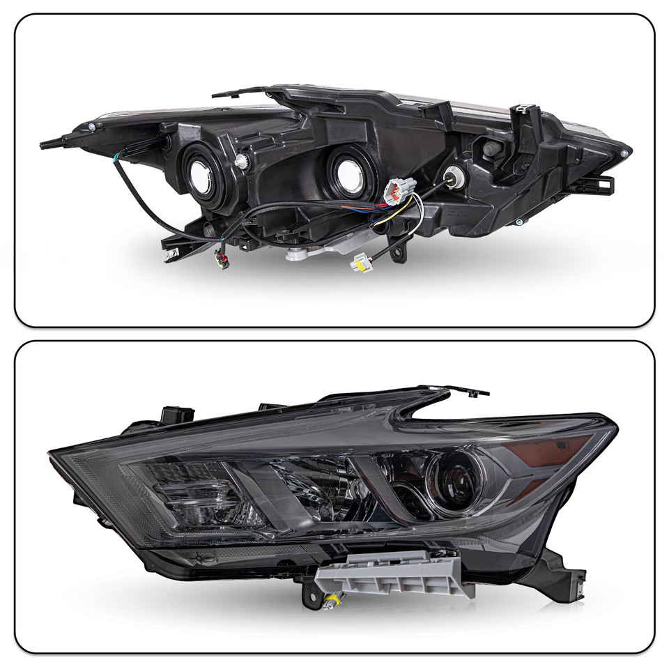 For 2016-2018 Nissan Maxima 4DR LED DRL Smoke Headlights Assembly Lamps ...