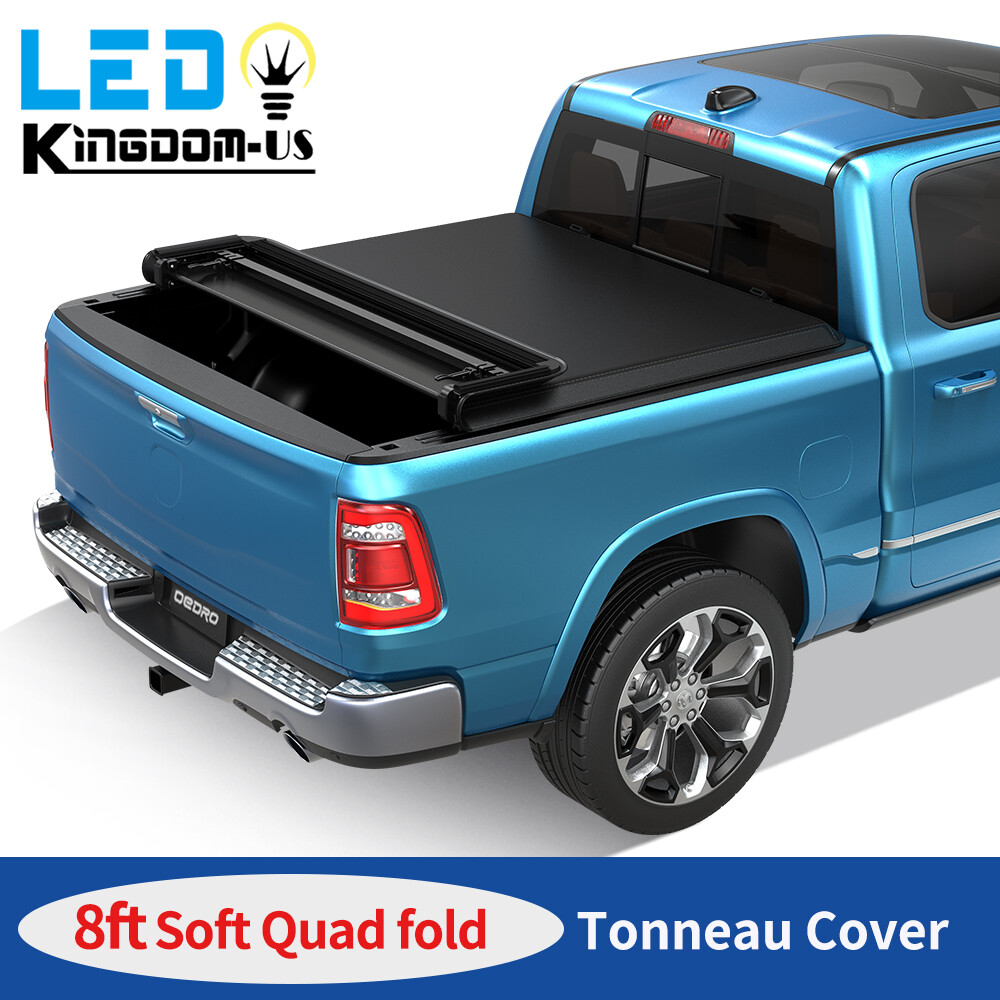 4-Fold Soft Tonneau Cover For 1999-2026 Ford F250 F350 Super Duty 8ft ...