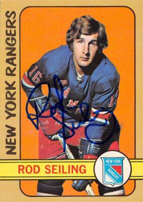 Rod Seiling autographed Hockey Card (New York Rangers, 67) 1972 O-Pee ...