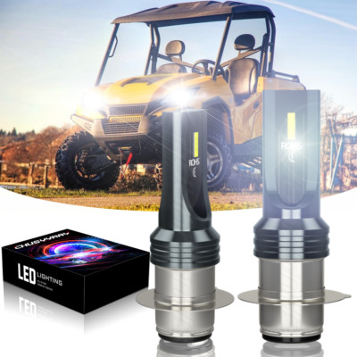 2x Upgrade H6 White COB LED Headlight Bulbs For Kawasaki Mule 600 610 ...