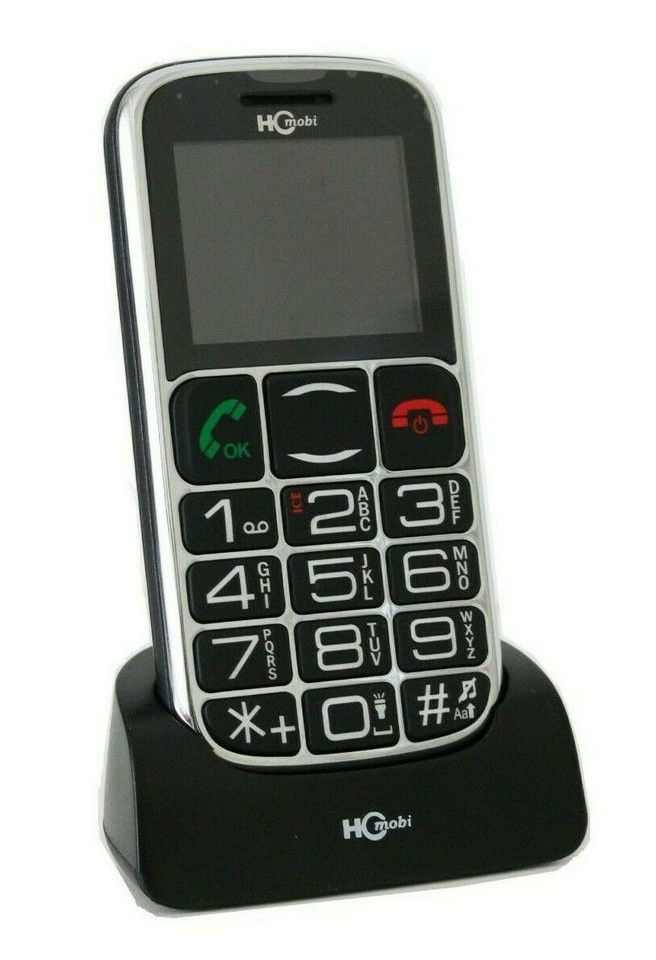 HC Mobi Senior Old People Mobile Phone Big Dial Buttons Help SOS ...