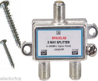 QUALITY 1000 MHz 2-WAY DIGITAL SPLITTER HD TV DTV ANTENNA CABLE TIME ...