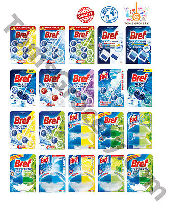 BREF WC Toilet Hangers Cleaners Rim Blocks CLEAN + FRESH Hygiene Power ...