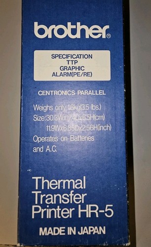 Vintage Brother HR-5 Centronics Thermal Dot Matrix Printer With Box ...