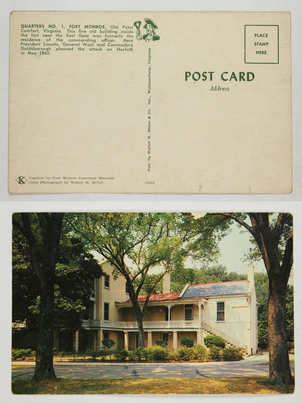 Old Point Comfort VA Fort Monroe Quarters No 1 Lincoln Civil War Era ...