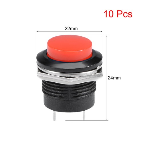 10Pcs,16mm Red Momentary Push Button Switch Round Button R13-507 SPST NO | eBay