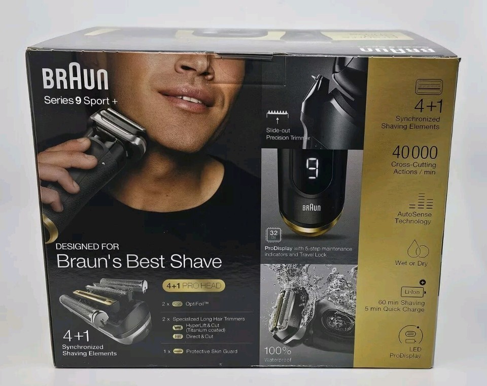 BRAUN Series 9 Sport + Electric Shaver With Clean And Charge Station ...