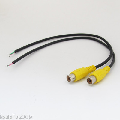 4pcs 0.3M/1ft Yellow Phono RCA Female Jack Audio Video DIY Pigtail ...