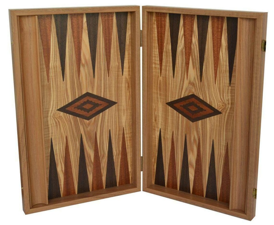 Manopoulos Olive wood 19" Backgammon set - Handmade in Greece - Olive ...