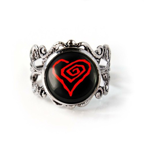 Marilyn Manson Heart Gothic Love Silver Handmade Filigree Ring | eBay