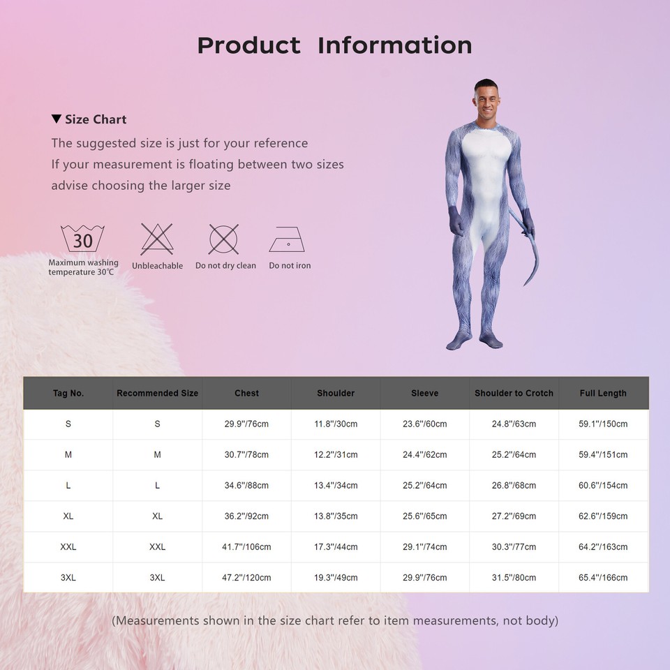 Mens Animal Xmas Bodysuit Long Unitard Full-body Male Halloween Photo ...