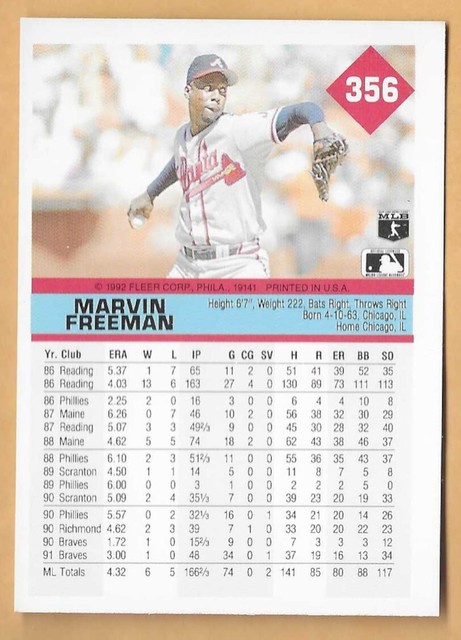 1992 Fleer - #356 Marvin Freeman for sale online | eBay