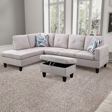 S168 3PC MODERN GRAY MICROFIBER SECTIONAL SOFA SET S168GL for sale online | eBay