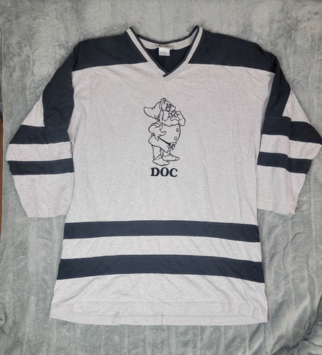 Vtg Disney DOC Character Mens Large/XL Gray Black Long Sleeve Shirt ...