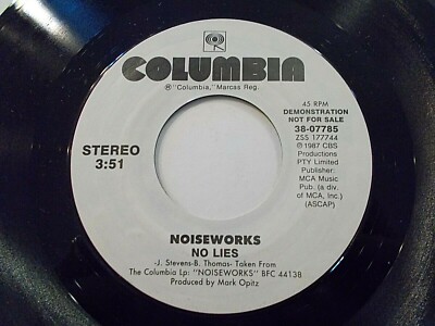 Noiseworks No Lies 45 1987 Columbia Promo Vinyl Record | eBay
