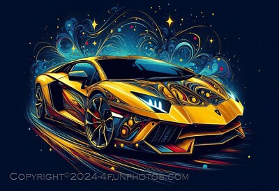 Lamborghini Pop Art Poster Sized Premium Photo Print 13" x 19" Wall Art ...