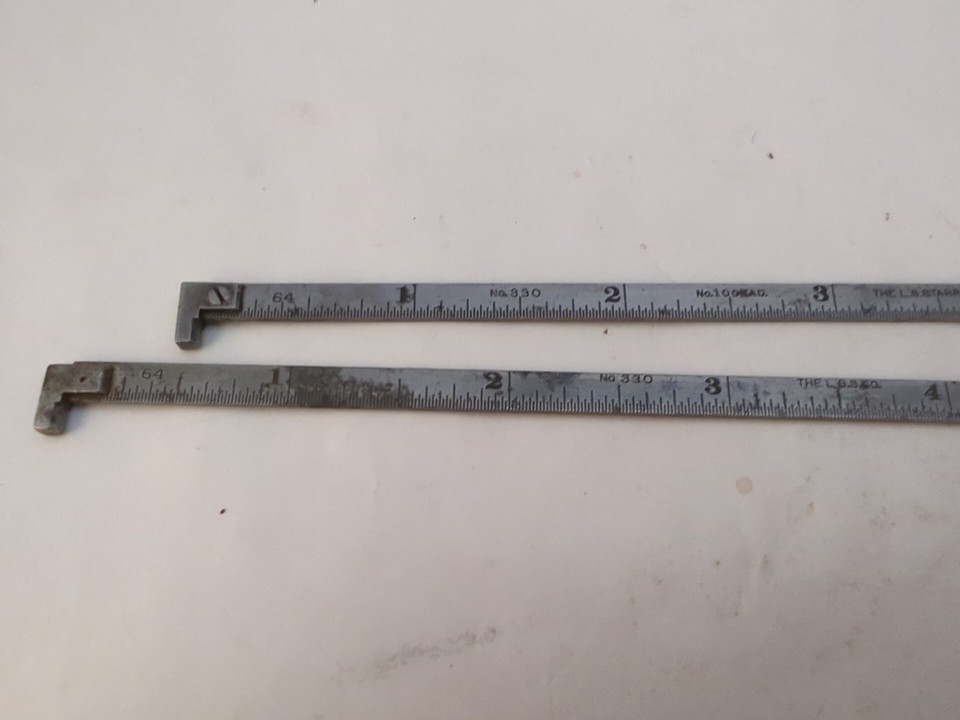 Starrett Rule Lot No. 603 3", 303 3", 603 6" Hook Center Gage 60° Depth ...