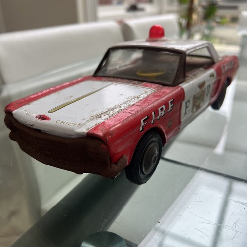 Vintage Clover Toys Fire Chief Ford Mustang Tin Toy – made in Korea | eBay