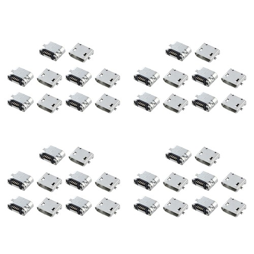 40 Pcs Spare Parts Type B Micro-USB Female Jack Connector Port Socket ...