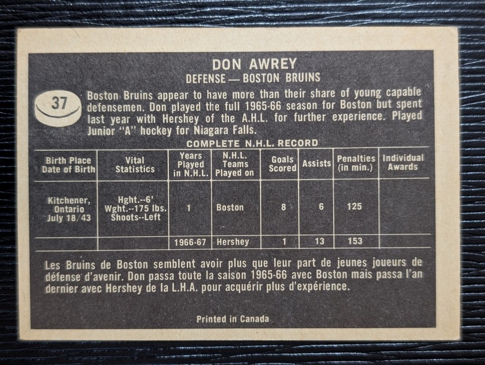 1967-68 Topps #37 Don Awrey | eBay